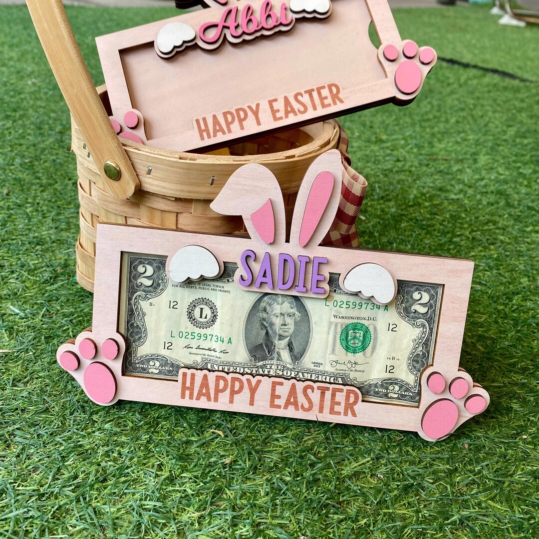 Custom Easter Bunny Money Holder Gift, Easter Money Holder, Easter ...