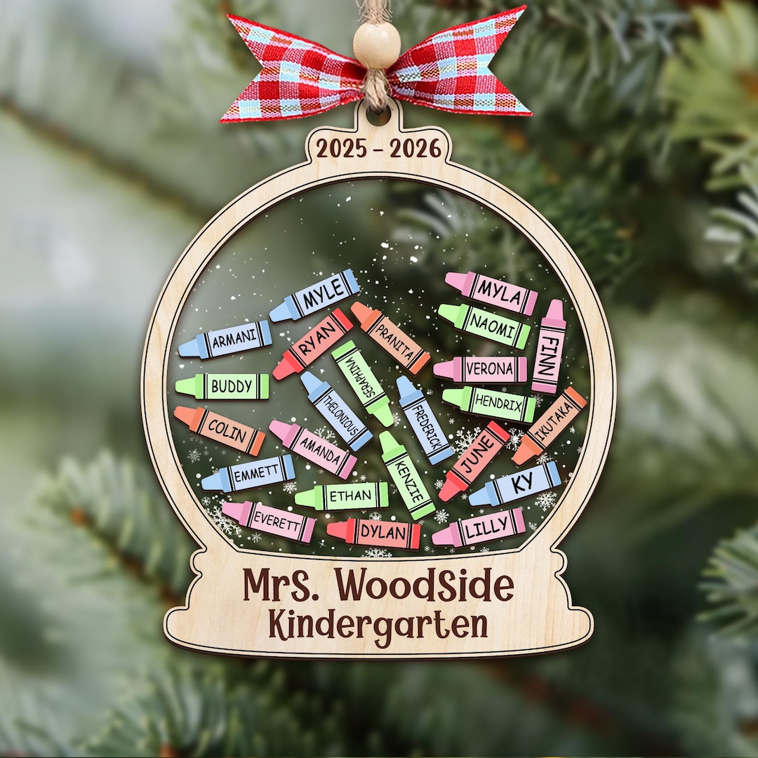 Personalized Teacher Shaker Ornament, Teacher Christmas Gifts, 4D ...