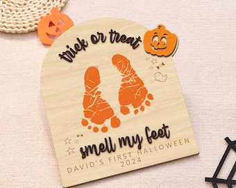 Customized DIY Halloween Footprint Sign, Halloween Footprint or ...