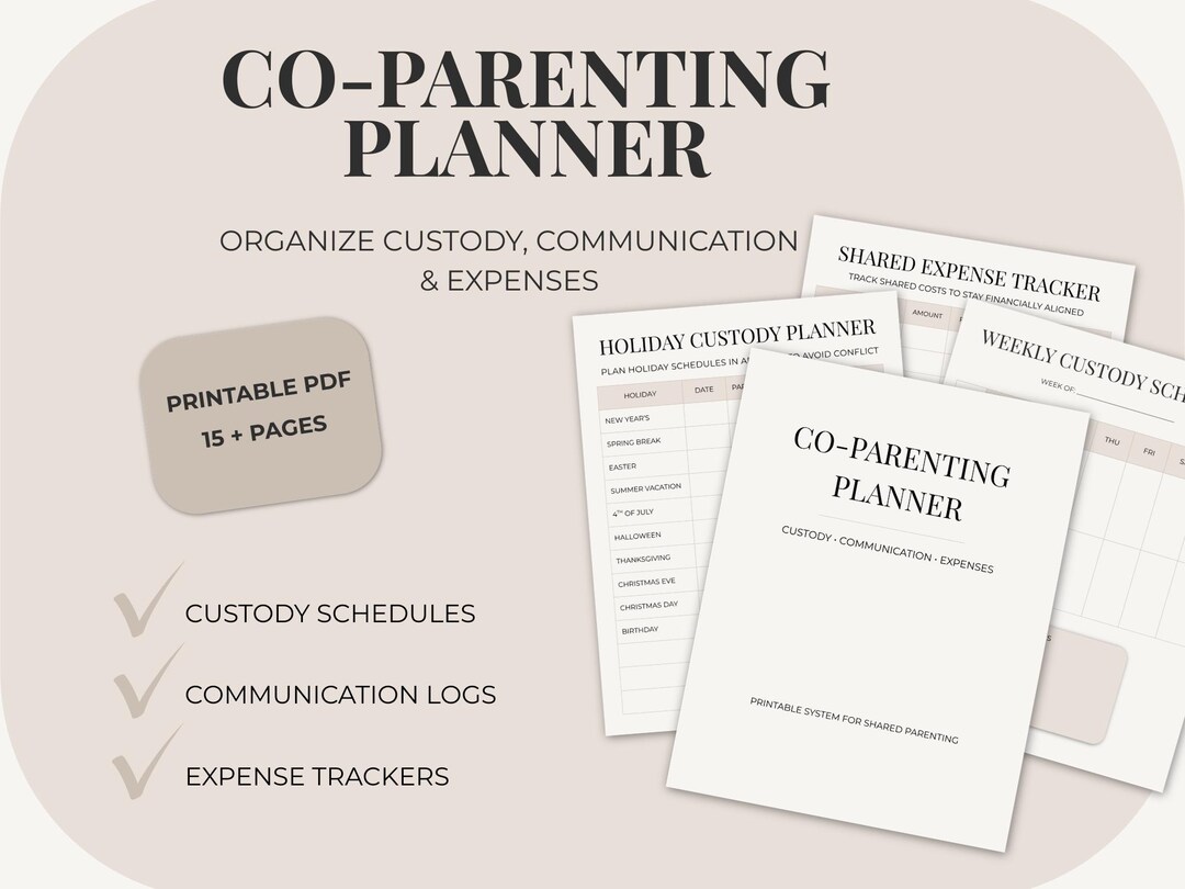 Co Parenting Planner Printable | Custody Schedule, Communication Log ...