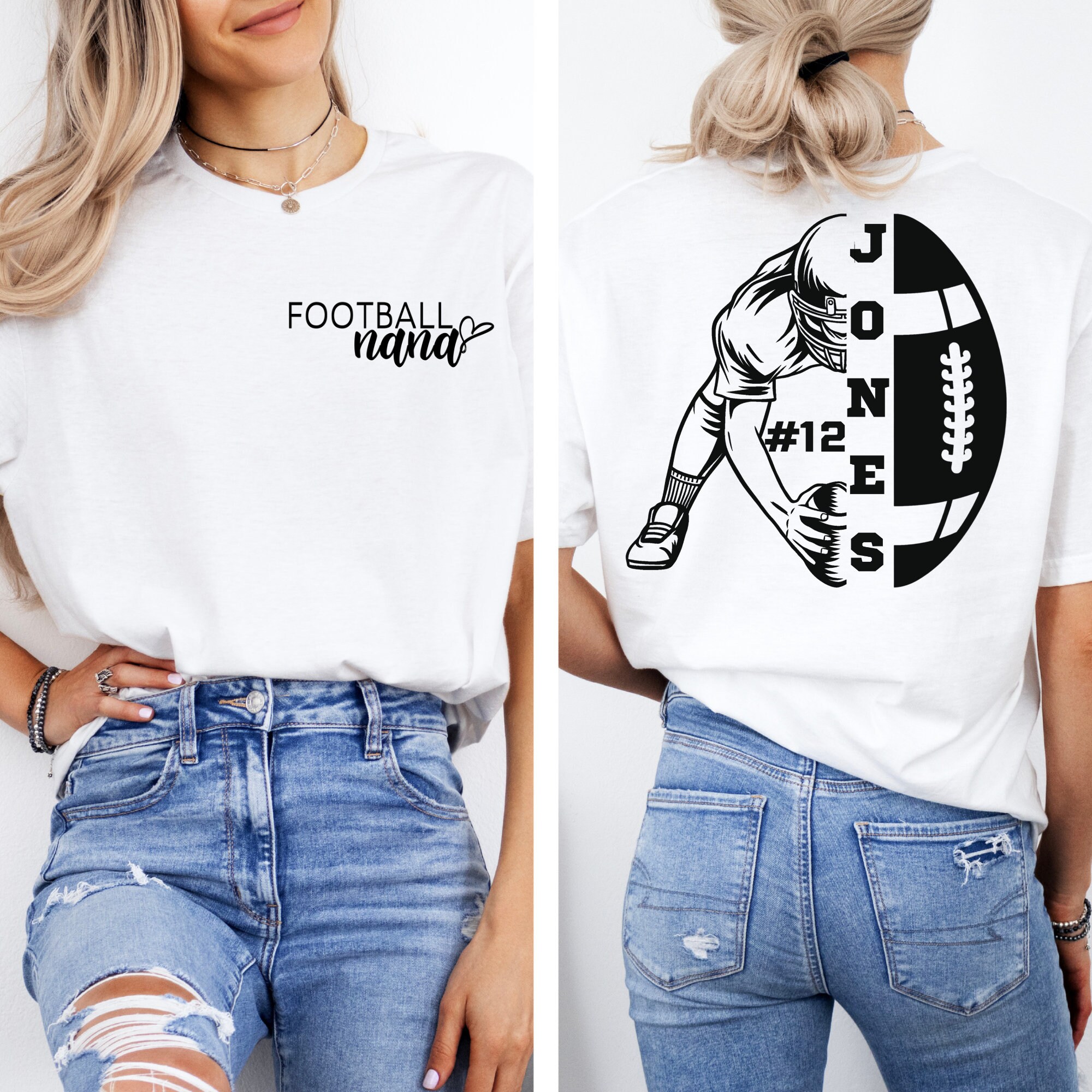 Customized Football Nana Shirt, Football Nana Tshirt, Personalized Name ...