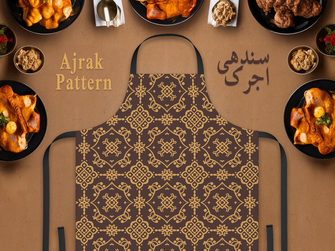 Sindhi Ajrak Apron, Pakistani Tradition Inspired Apron for Desi Moms ...