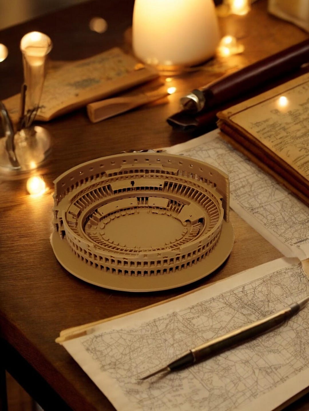 3D Printed Mini Roman Colosseum Model Ancient Rome Decor Ancient Rome ...