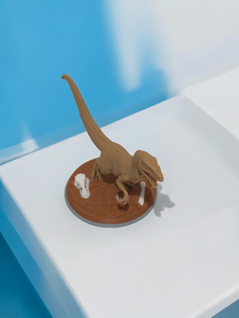 3D Printed Raptor Mini Statue Raptor Art Velociraptor 3D Printed Animal ...