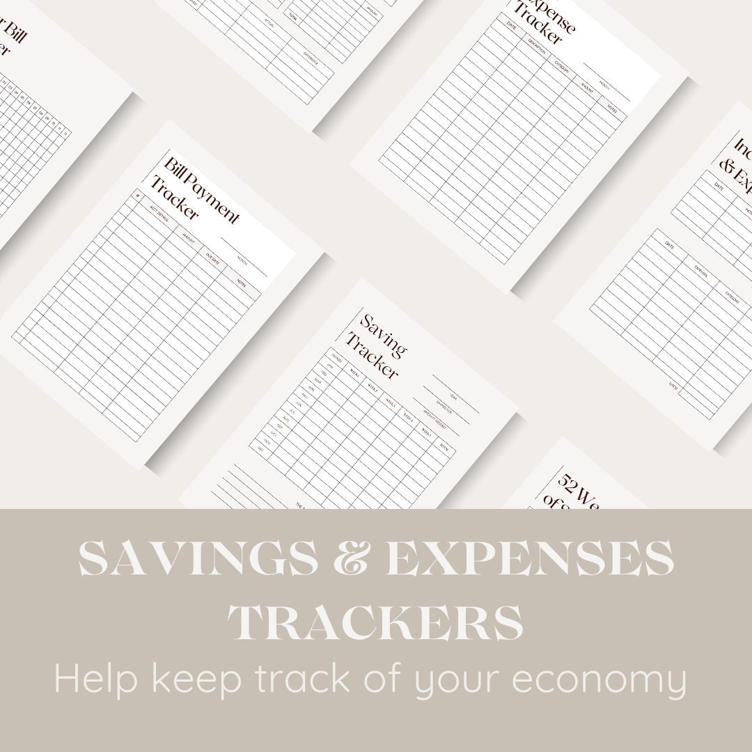 Editable Saving and Expenses CANVA Templates to Help Keep Track of ...