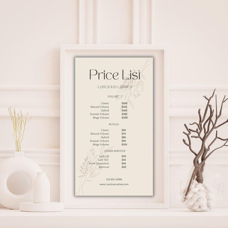 Eyelash Tech Brow Tech Price List Eyelash Tech Brand Template Brow Tech ...