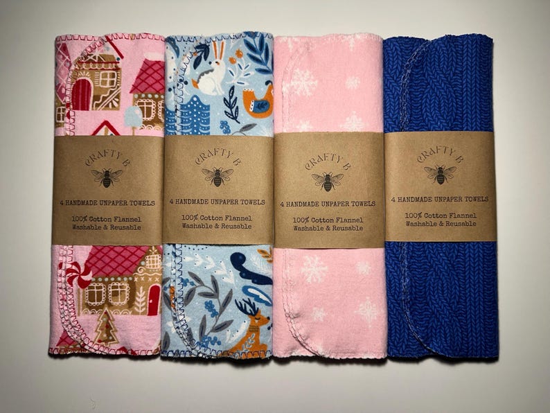 Handmade Unpaper Towels, 10.5” X 10.5” in Size, 100% Cotton Flannel - Etsy