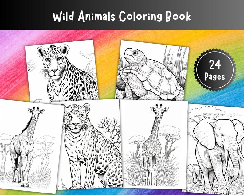 Wild Animals Coloring Book, Jungle Animals Coloring Pages PDF ...