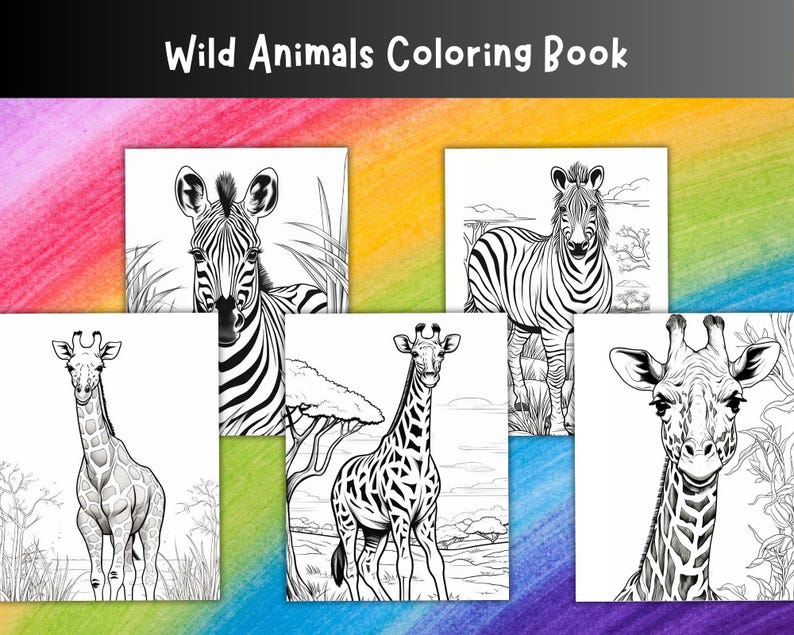 Wild Animals Coloring Book, Jungle Animals Coloring Pages PDF ...