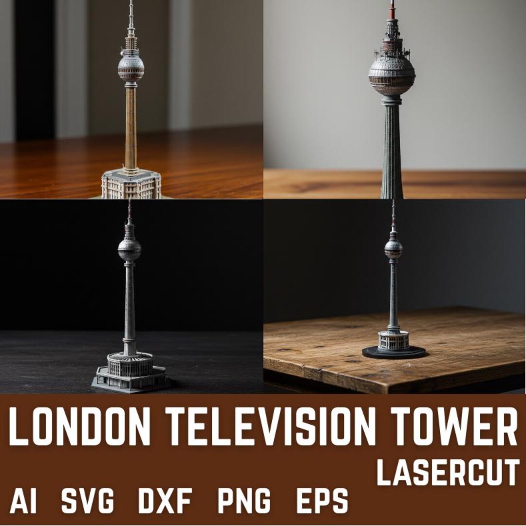 London Television Tower SVG DXF PNG – Iconic Landmark Digital Cut File ...