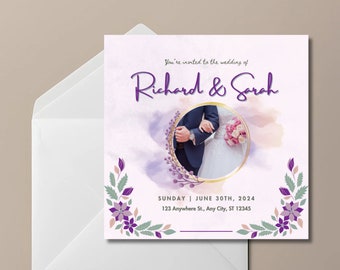 Trendy 2024 Editable Digital Wedding Invitation Template Customizable ...