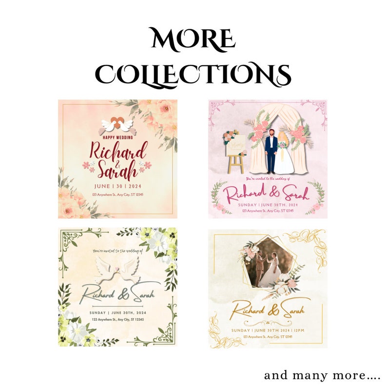 Trendy 2024 Editable Digital Wedding Invitation Template Customizable ...
