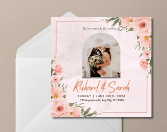 Trendy 2024 Editable Digital Wedding Invitation Template Customizable ...