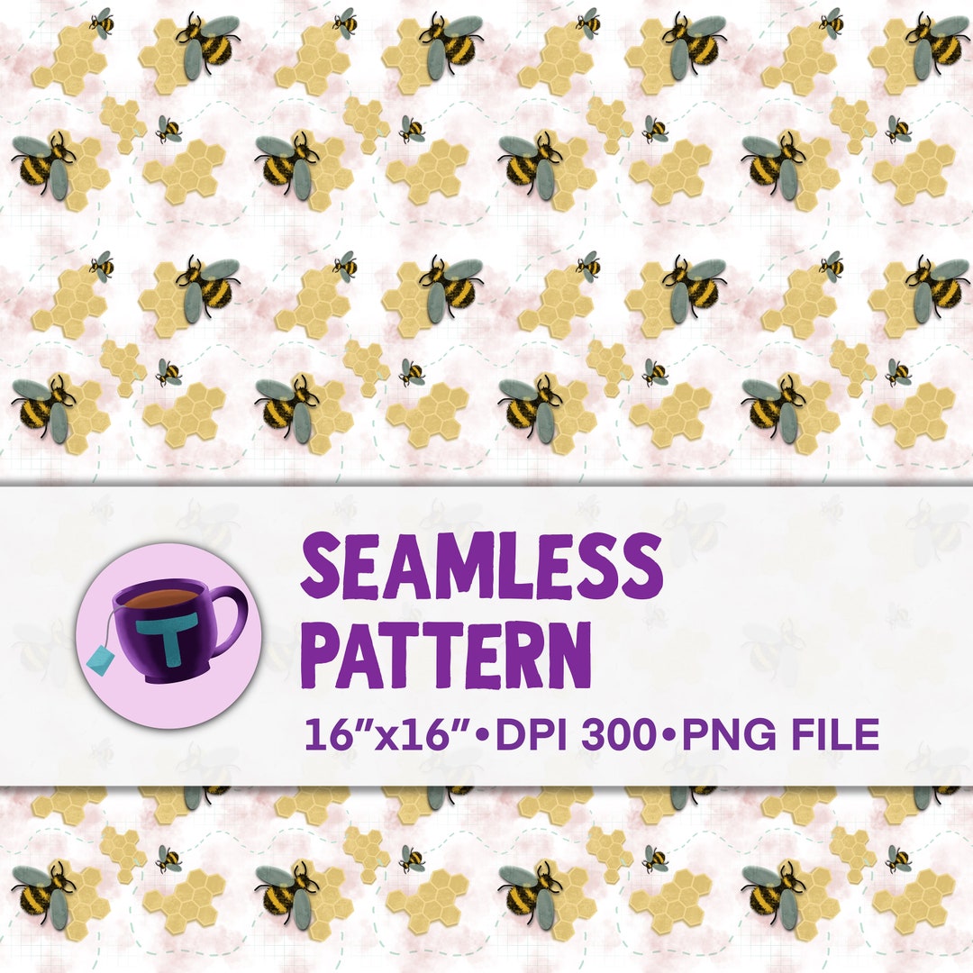 Bee Hive Seamless Pattern- Seamless Repeat Pattern for Fabric ...
