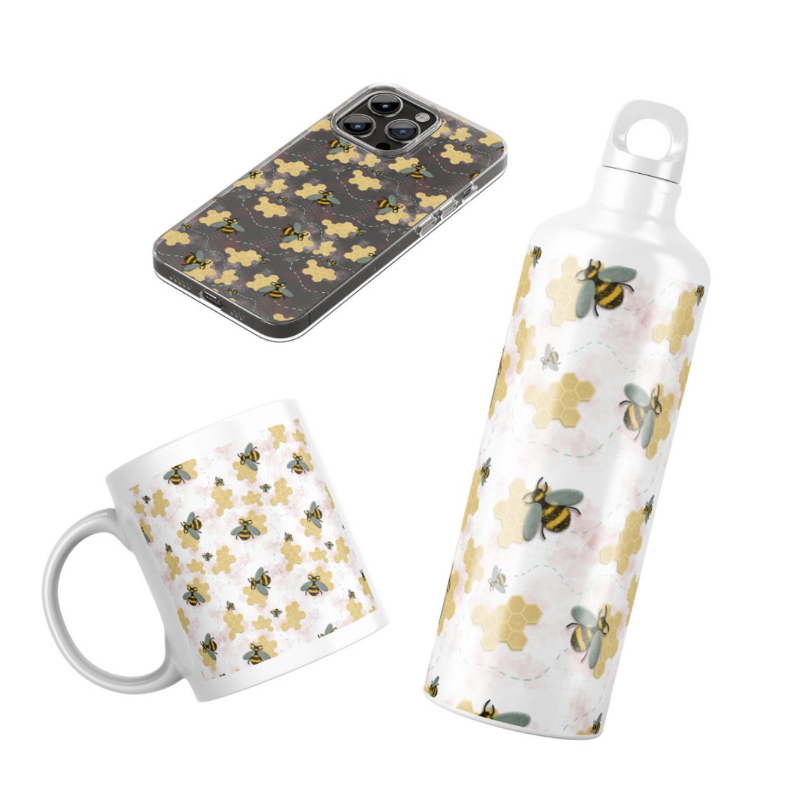 Bee Hive Seamless Pattern- Seamless Repeat Pattern for Fabric ...