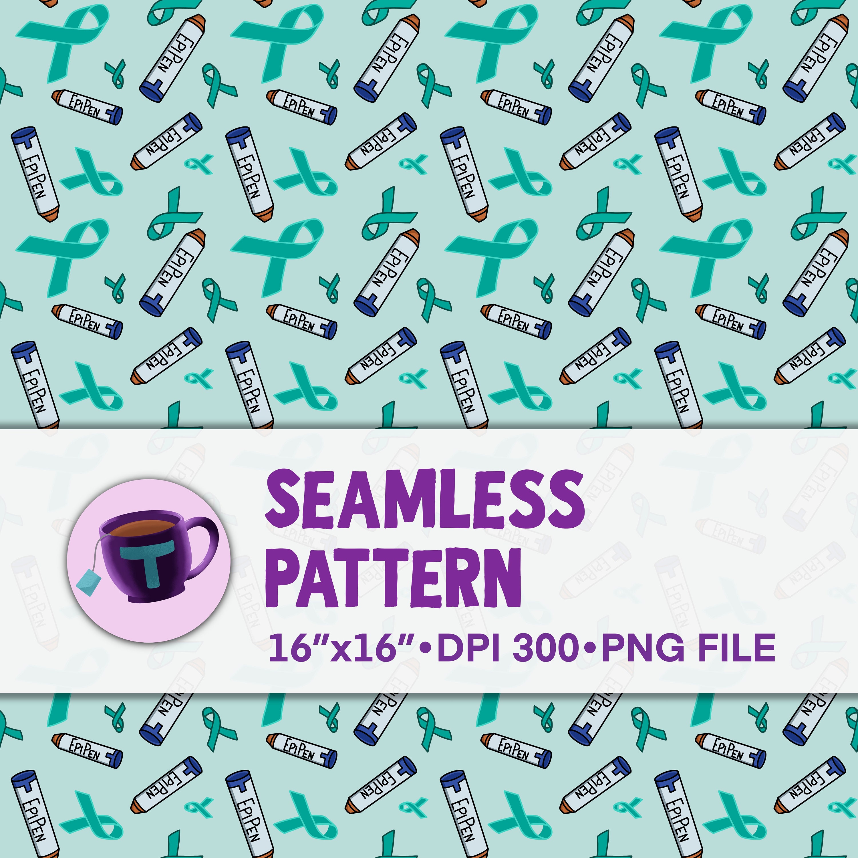 Food Allergy Awareness Seamless Pattern-seamless Pattern for Fabric ...