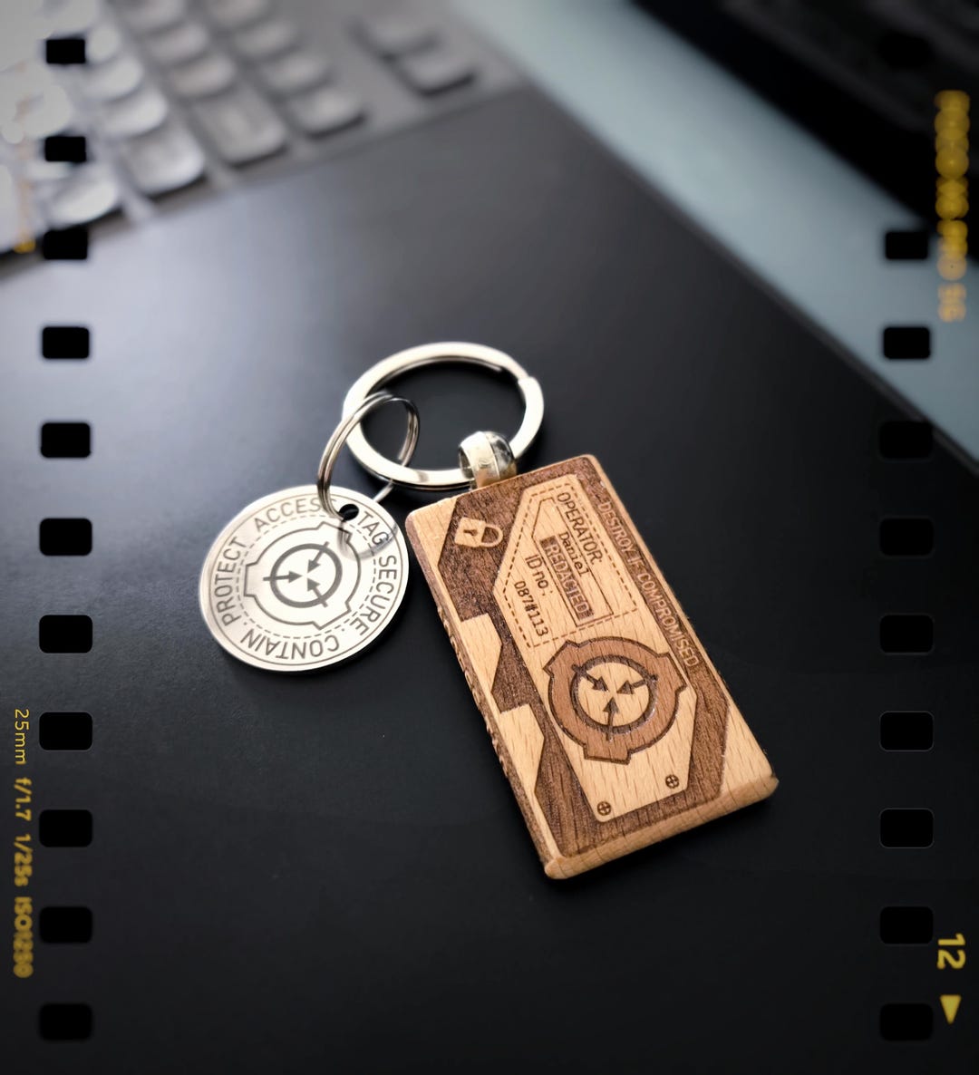 SCP Keychain MTF Symbol CUSTOM With Logo Stainless Steel Name/access ...