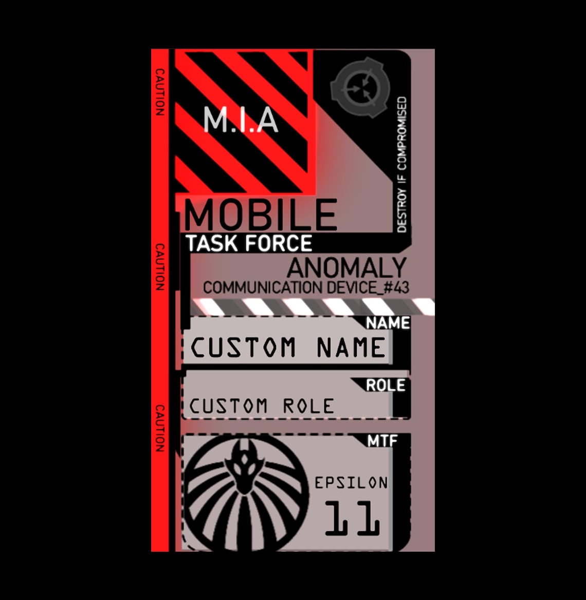SCP Custom Animated ID Card Glitch MTF MP4 Digital File Fit With ...