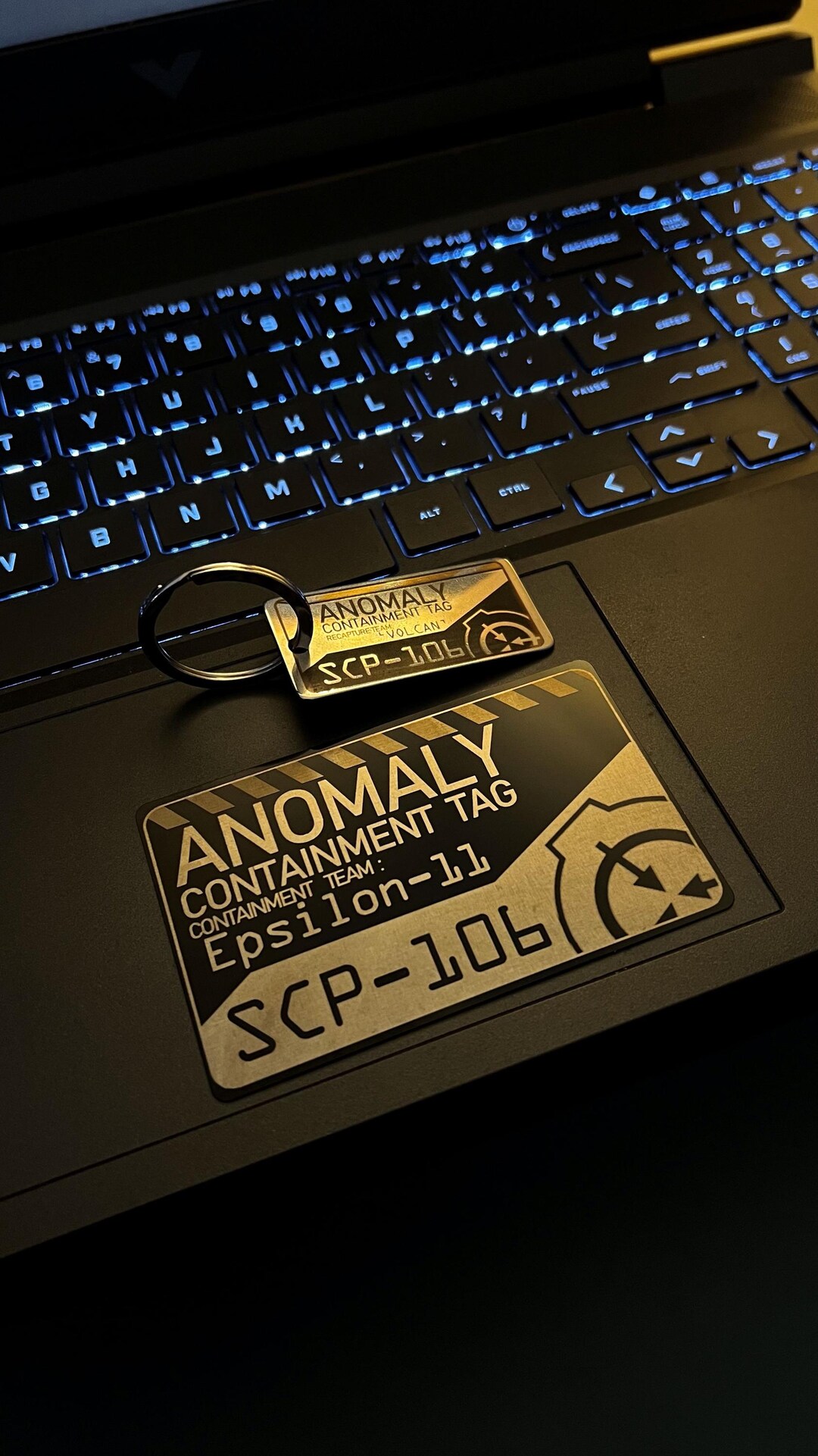 SCP 'anomaly Containment Tag' Keytag + Metal Card Custom , Scp-number ...