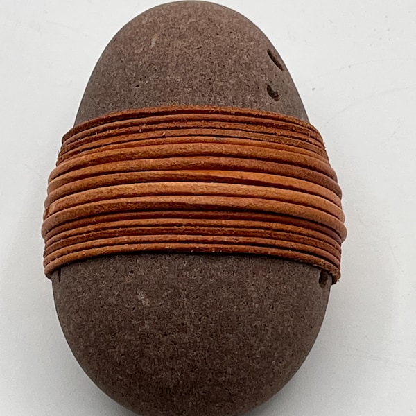 Leather Wrapped Rock - Etsy
