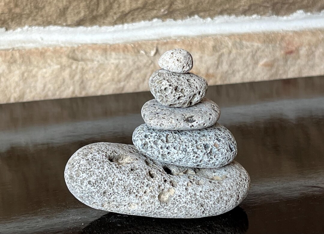 Lake Erie Vesicular Basalt Cairn – Small Pitted Gray Stone Stack - Etsy