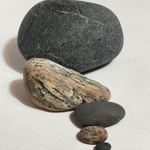 Beach Smooth Black and Gneiss Cairn - Etsy