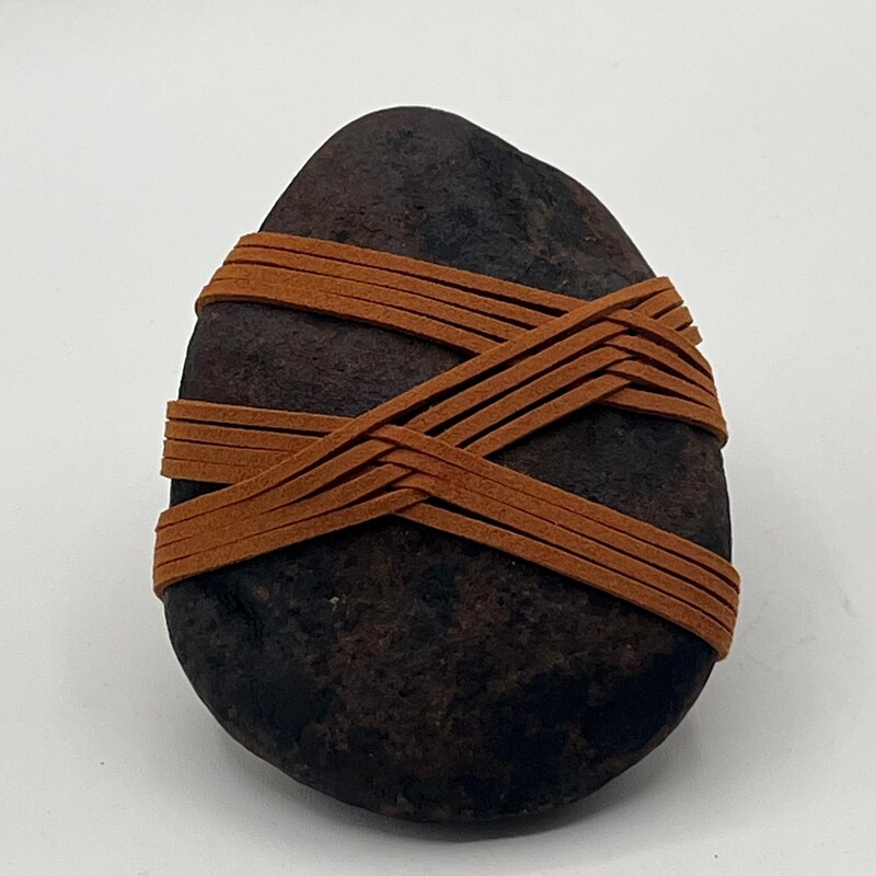 Leather Wrapped Rock - Etsy