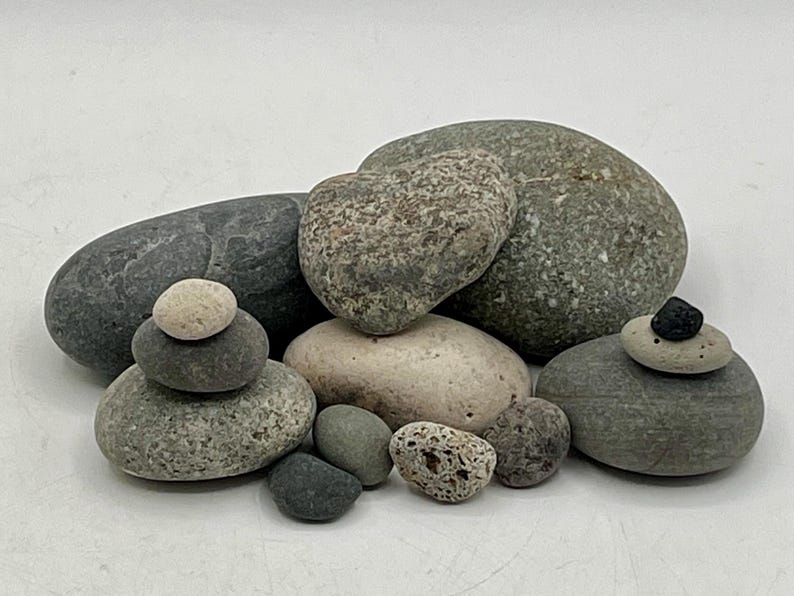 Lake Erie Beach Stones in Soft Grays & Stone Whites - Etsy