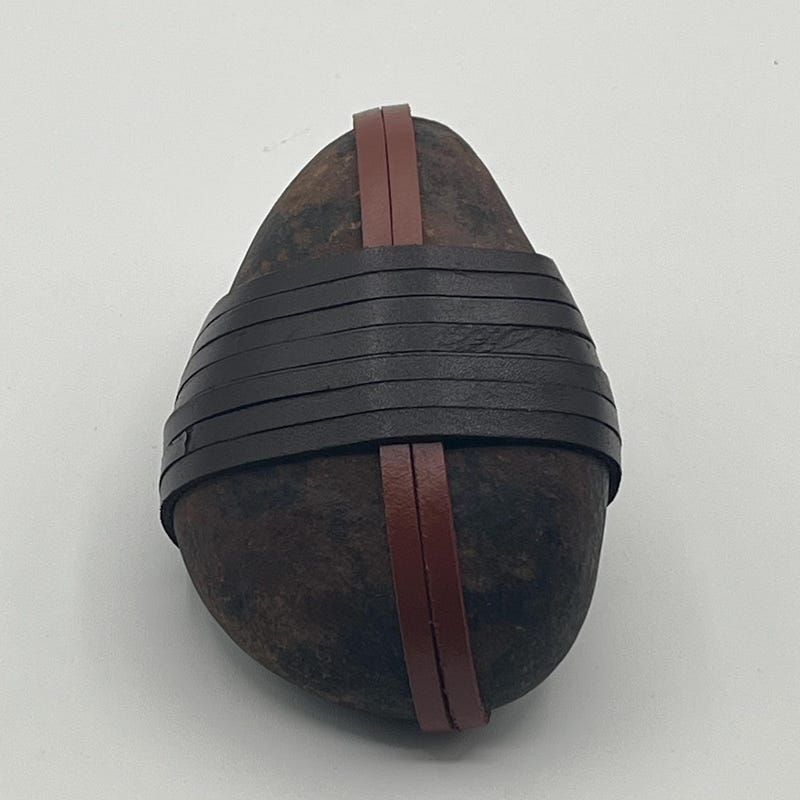 Leather Wrapped Rock - Etsy