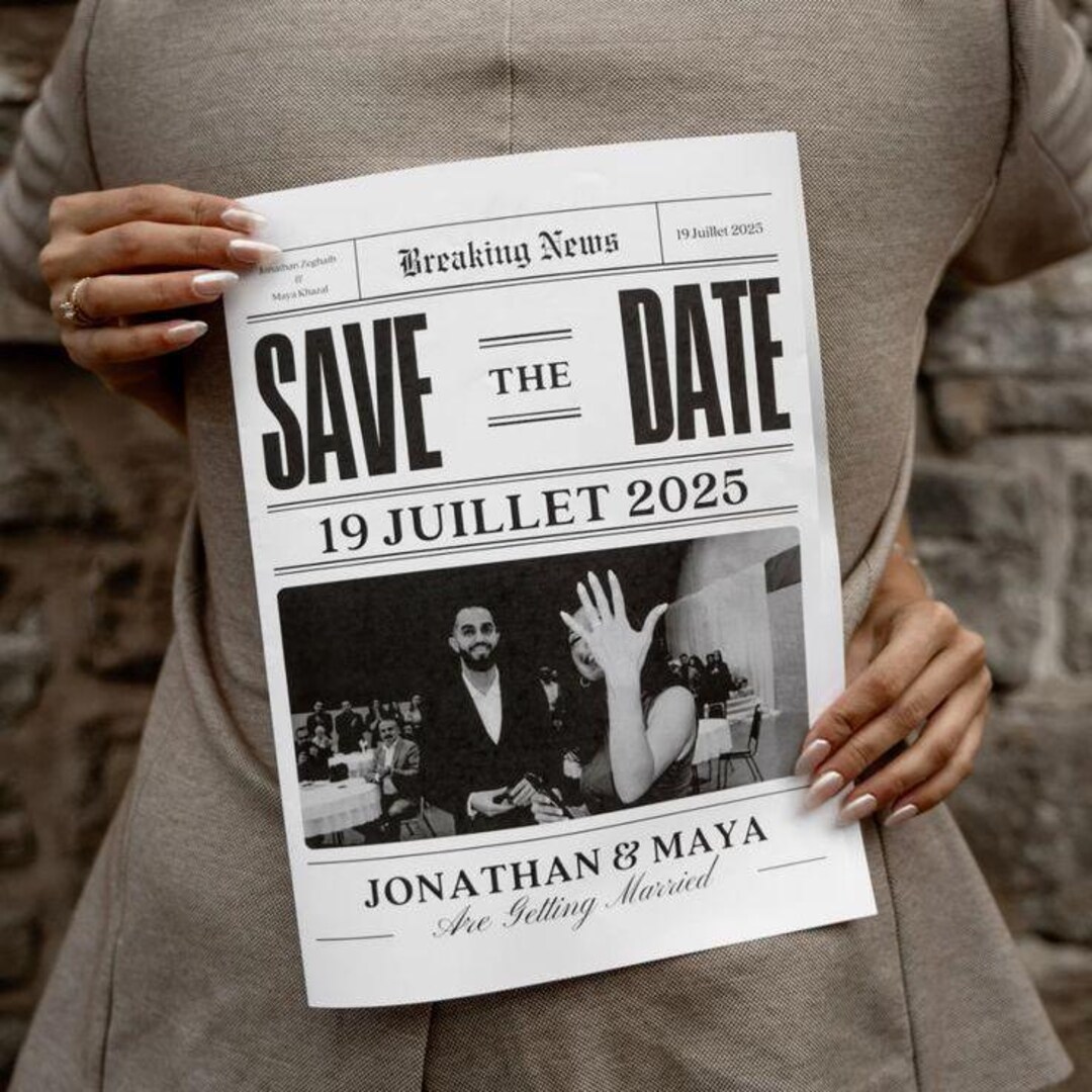 Folded Printable Wedding Newspaper Program Canva Template, Newlywed ...