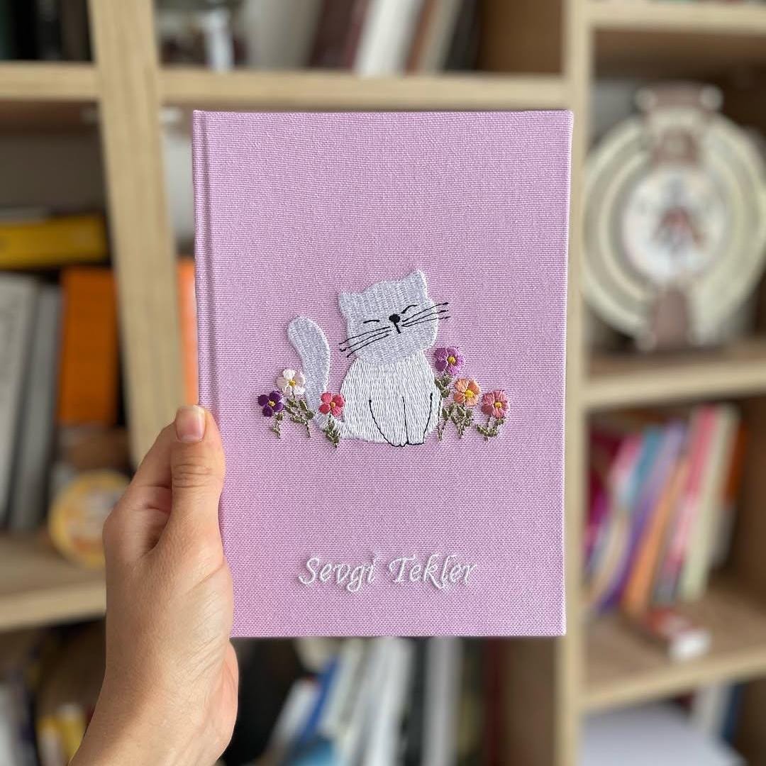 Custom Hand Embroidered Notebook, Handmade Fabric Notebook, Custom ...