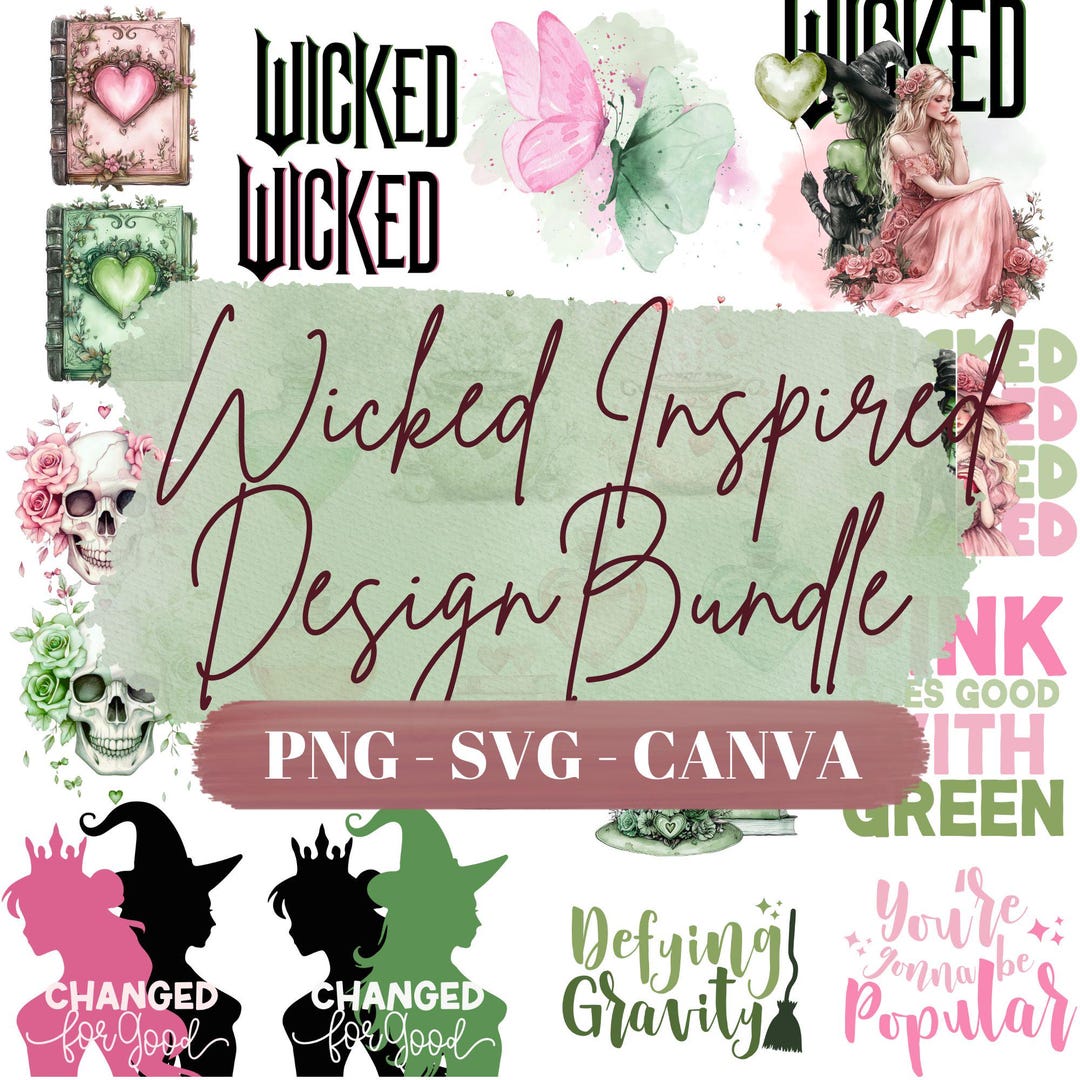 Oz Wizards Inspired Design Collection 30 Editable Canva SVG PNG ...