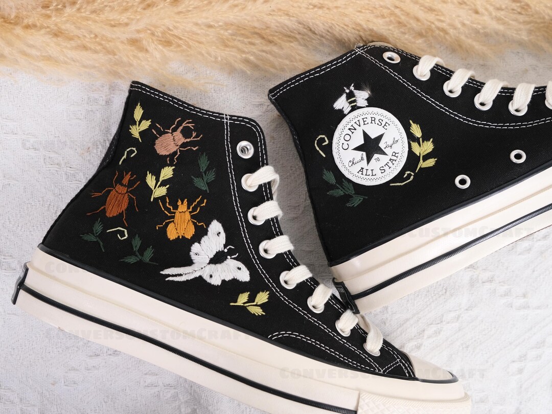 Custom Converse Embroidered/ Bugs Embroidered Converse/ Halloween Vibes ...
