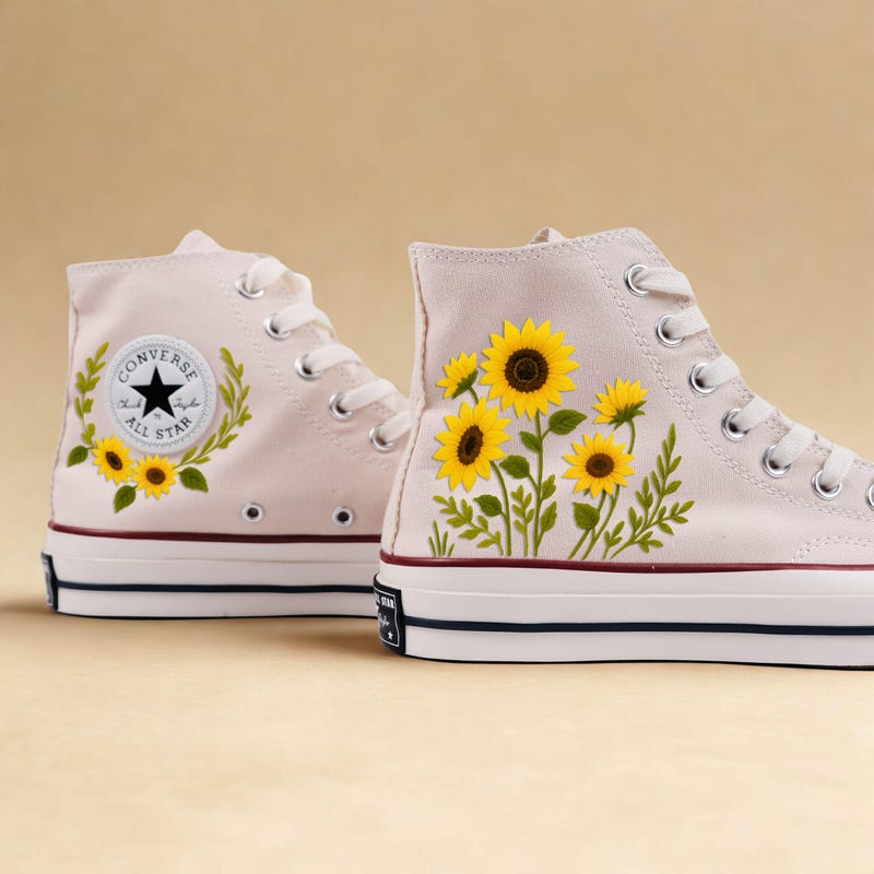 Sunflower Converse - Etsy