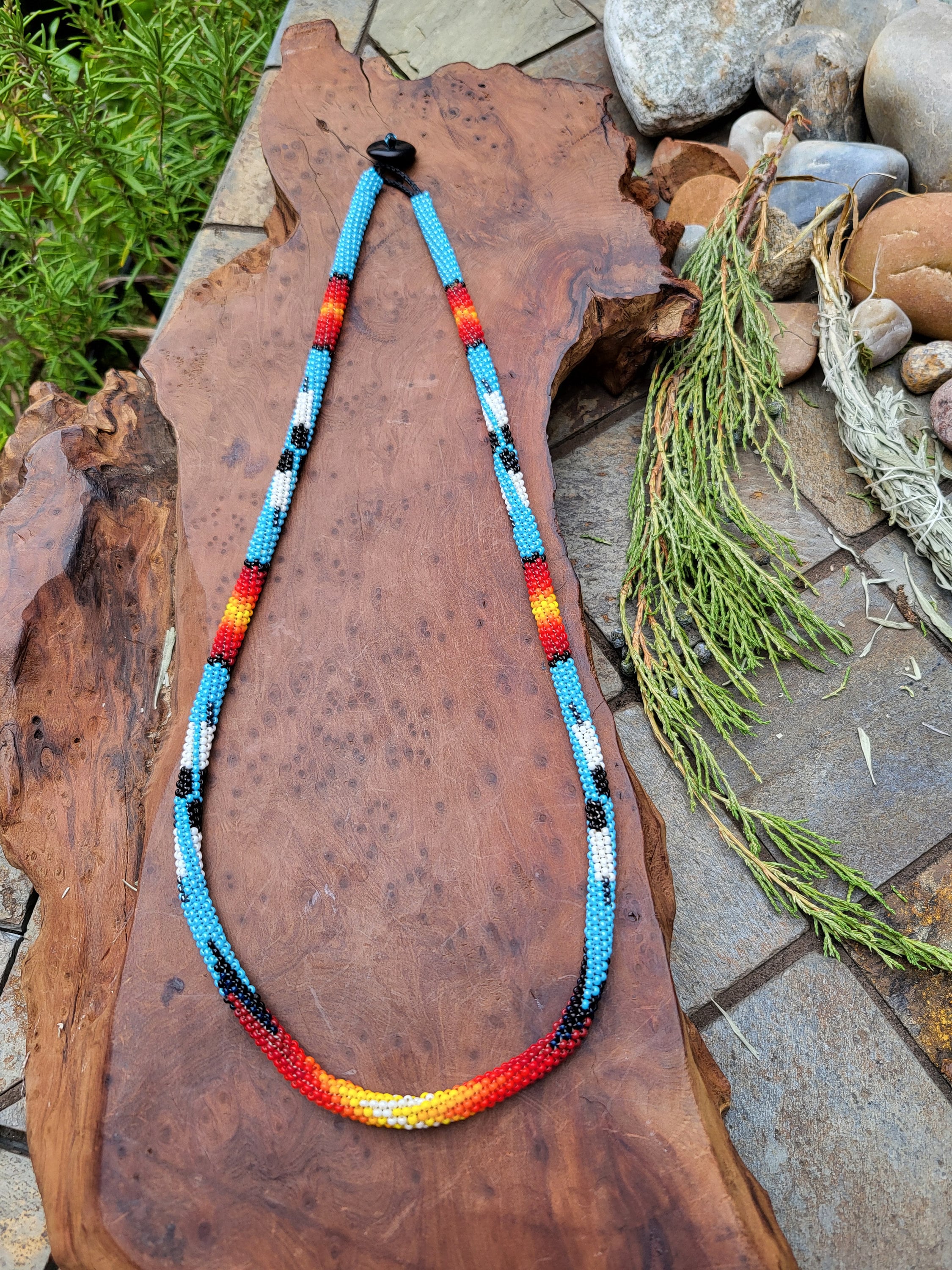 Beautiful 9 Round Peyote Stitch Necklace Made by Me, 1 Bead at a Time ...