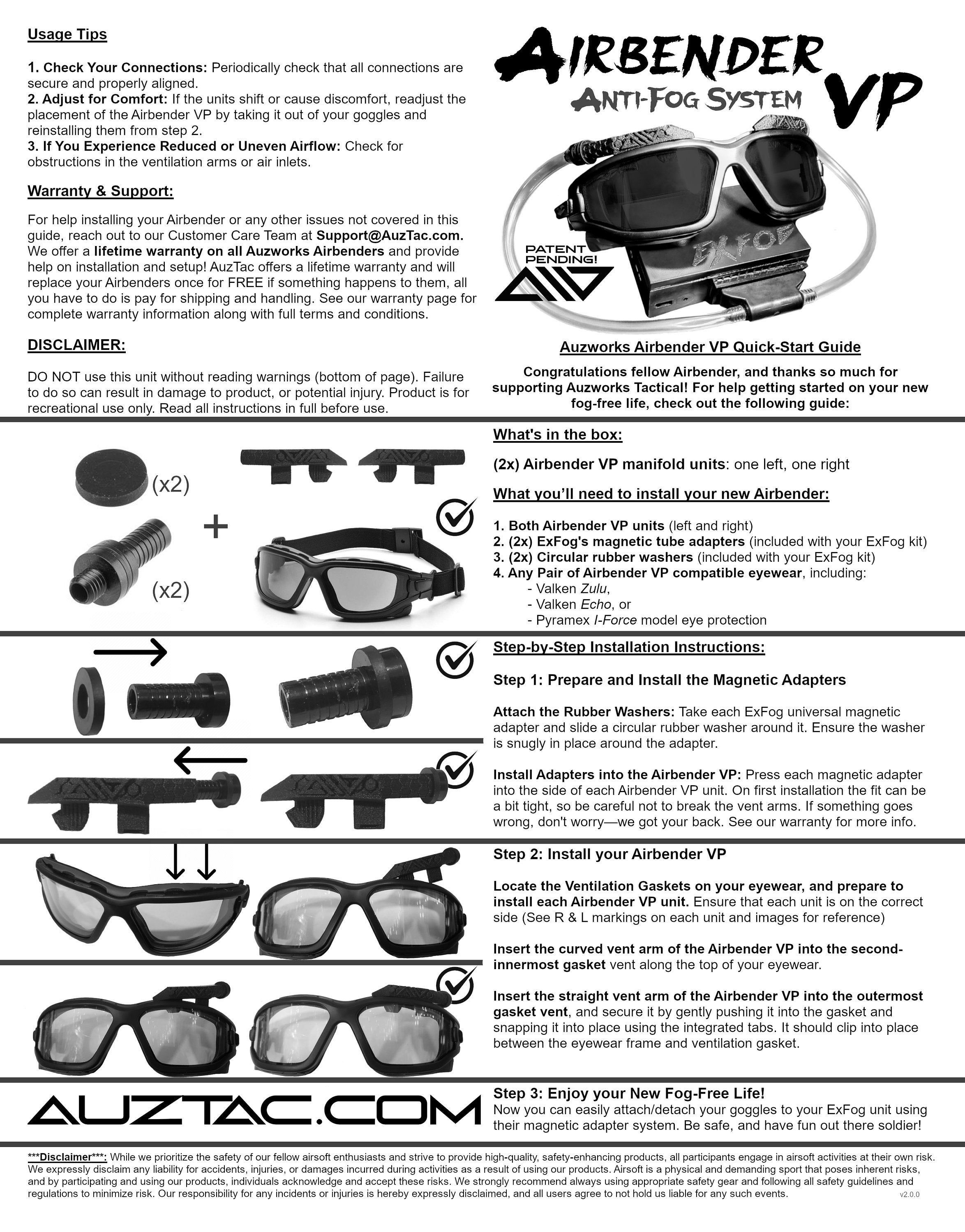Airbender VP - Exfog Adapter for Valken & Pyramex Airsoft Goggles ...