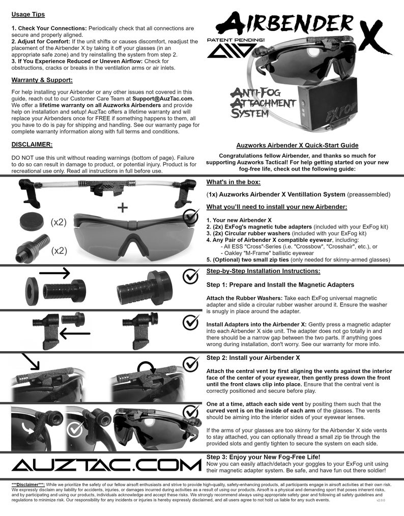 Airbender X - Exfog Adapter for ESS & Oakley Airsoft Glasses | Oakley M ...