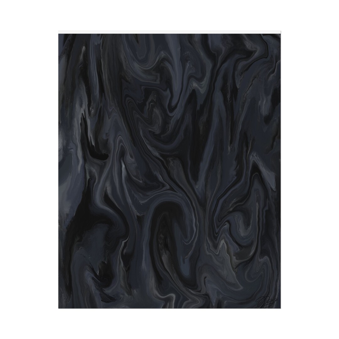 Art Print Rolled Posters 16x20in | Black, Grey | Abstract Digital Oil ...