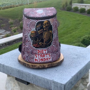 Hand-painted Cooler Backpack diet Starts Monday Skeleton - Etsy