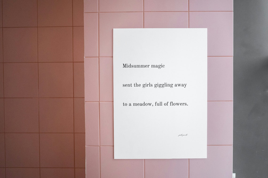 Midsummer Magic Poem Print - Etsy