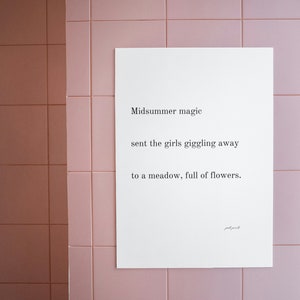 Midsummer Magic Poem Print - Etsy
