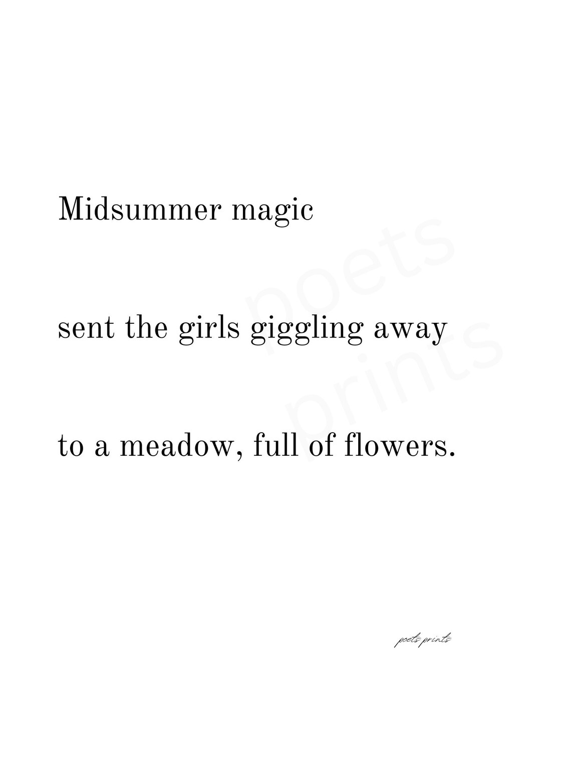 Midsummer Magic Poem Print - Etsy