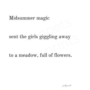Midsummer Magic Poem Print - Etsy