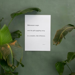 Midsummer Magic Poem Print - Etsy