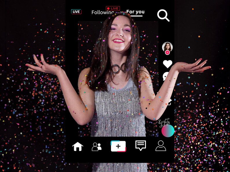 Tiktok Selfie Frame, Tiktok Photo Booth Frame, Social Media Birthday ...