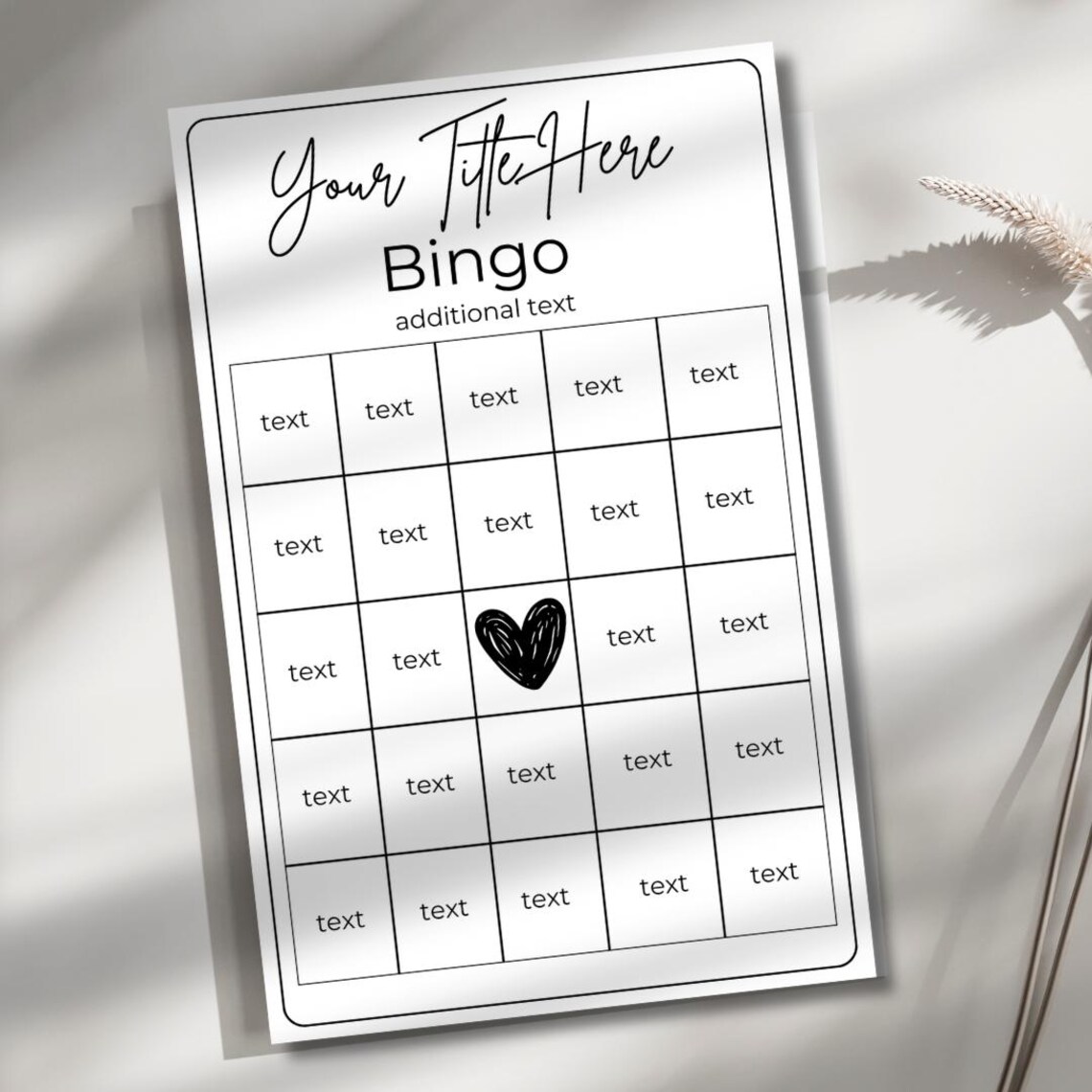 Blank Bingo Card| Editable Bingo Template| Custome Bingo Card ...