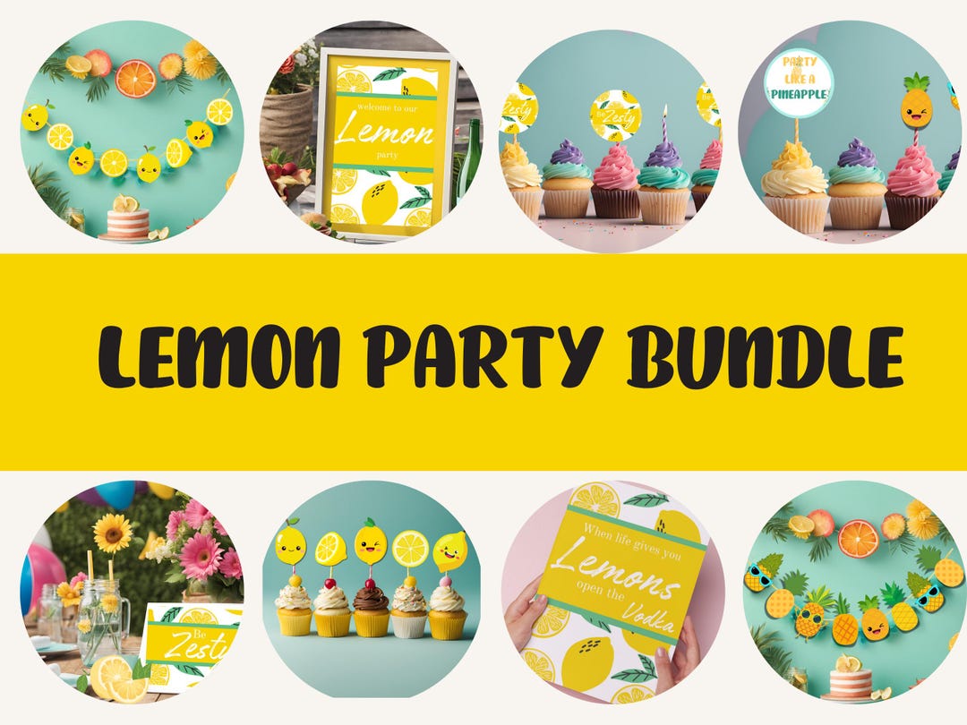Lemon Party, Lemon Theme Party, Yellow and Green Birthday, Lemon Party ...