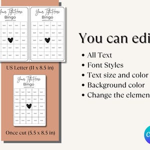 Blank Bingo Card| Editable Bingo Template| Custome Bingo Card ...