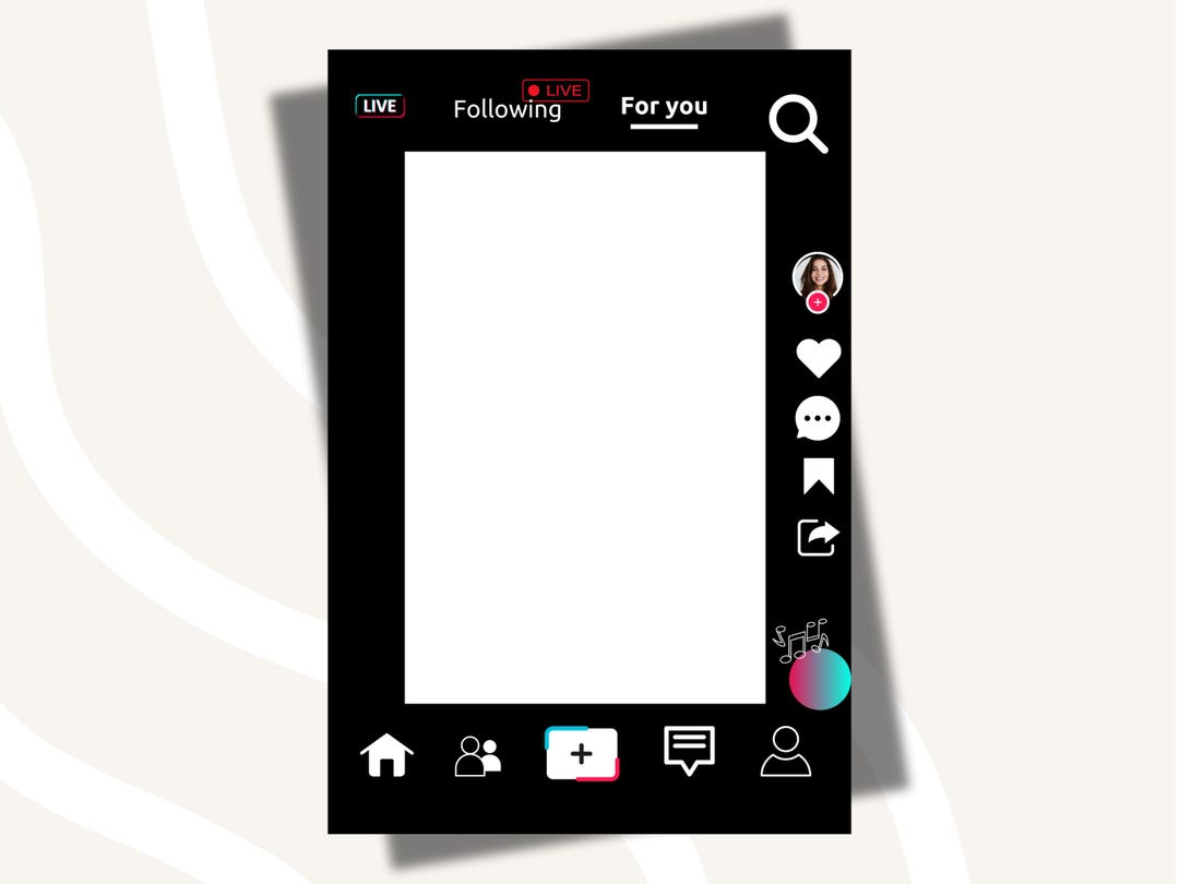 Editable Tiktok Photo Booth Frame: Social Media Party Prop (digital ...