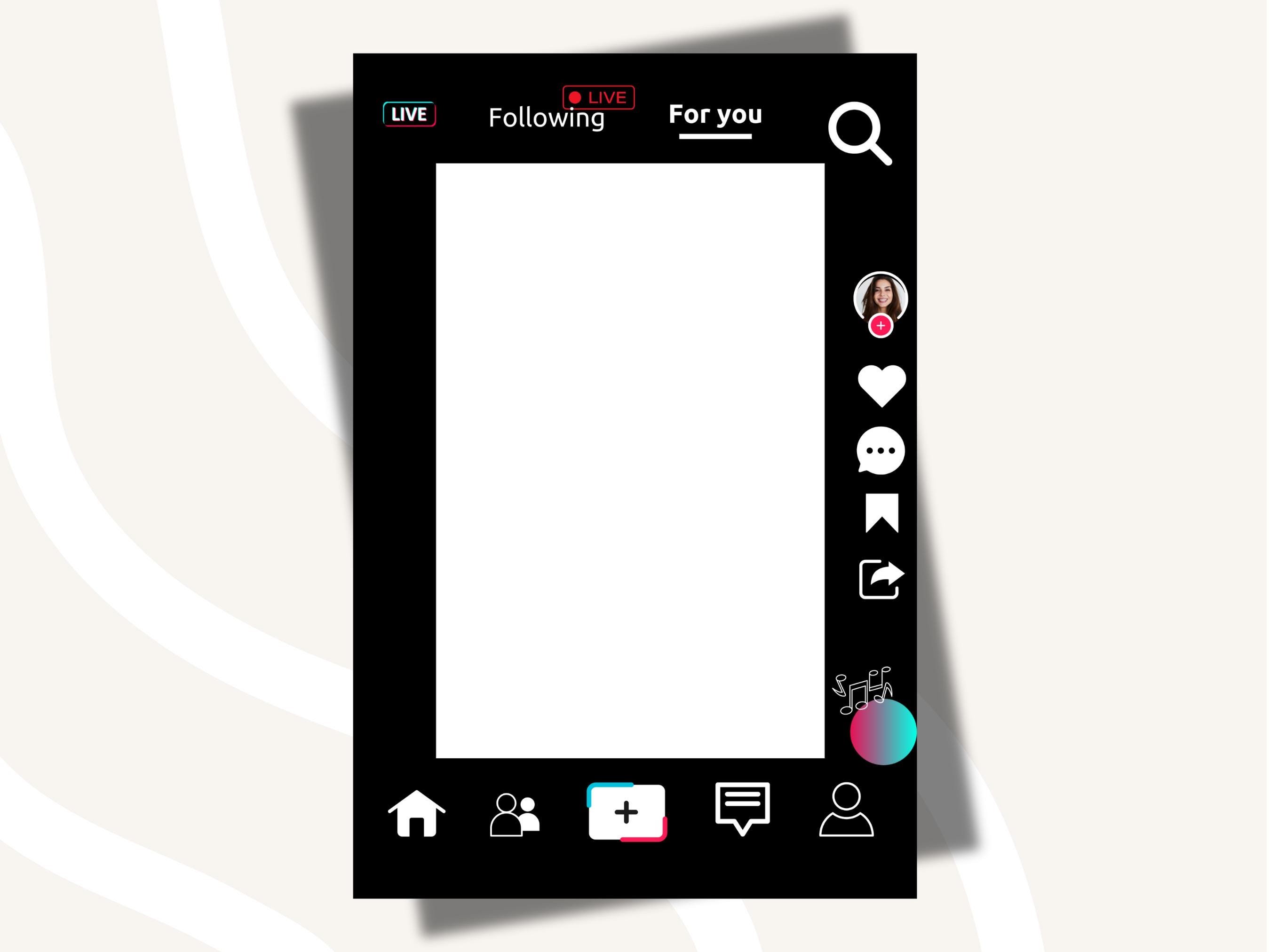 Tiktok Selfie Frame, Tiktok Photo Booth Frame, Social Media Birthday ...